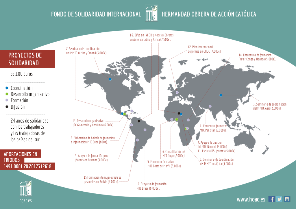 HOAC | | Mapa del Fondo de Solidaridad InternacionalHermandad Obrera de ...